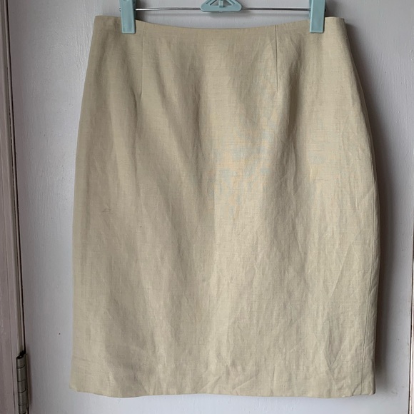 Kate Hill | Skirts | Kate Hill Khaki Beige Linen Blend Mini Knee Length ...